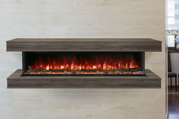 Modern Flames Landscape Pro 94 in 3-Sided Wall Mount Mantel in ...