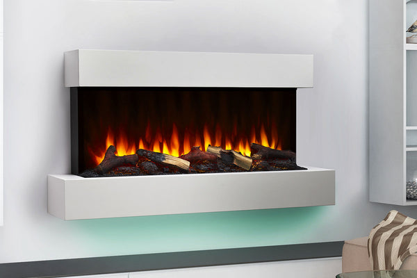 SimpliFire Format 43'' Electric Fireplace Wall Mount Floating Mantel ...